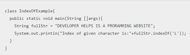 Java String IndexOf Method Developer Helps