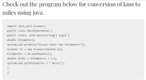 Java Program to Convert Kilometers(KMS) to Miles - Developer Helps