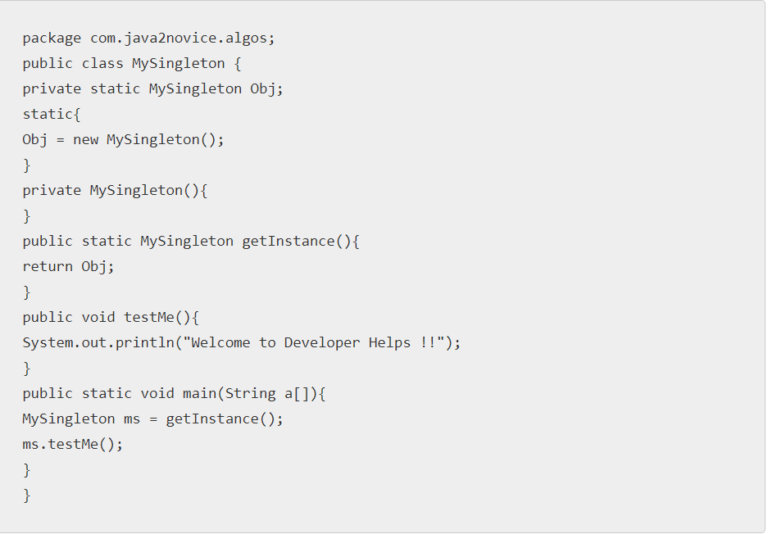 Singleton Class in Java - Developer Helps
