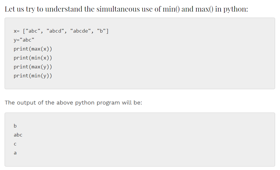 Python Min And Max Functions Developer Helps